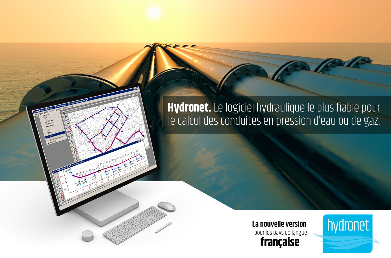 Hydronet - Analyse de réseaux hydrauliques en pression - Newsoft sas